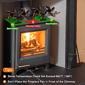 foedo Wood Stove Fan，Heat Powered Stove Fan for Heater/Wood/Pellet/Fireplace, Upgrade Dual Motors 8-Blade, Efficiently Circulate Warm Air(compatible with for Mr Buddy heaters)