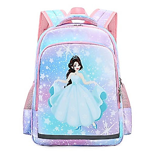 YCBB Kids Backpacks for Girls Princess School Backpack Set with Lunch Tote Bag Lightweight Preschool Kindergarten Elementary School Backpacks