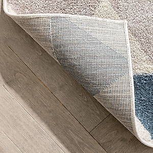 Well Woven Lincoln Modern Scandinavian Triangles Geometric Gold & Blue Area Rug 3x5 (3'11" x 5'3")