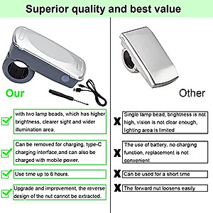 Grill Lighting LED Handle Grill 'N Go Light ，BBQ Grill Light Outdoor, Fits Weber ，Traeger Grill - Grey