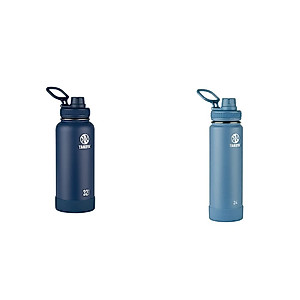Takeya Actives Insulated Stainless Steel Water Bottles with Spout Lid, 32 Ounce and 24 Ounce