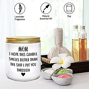Mothers Day Gifts for Moms from Daughter Son 7oz Lavender Scented Candles Happy Birthday Gifts for Mom Funny Soy Eco-Friendly Long Lasting Handmade Natural Soy Max Candle Christmas Presents for Mom