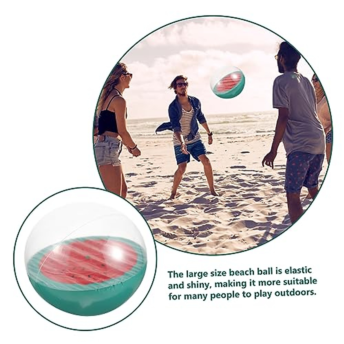 ibasenice 1Pc Watermelon Beach Ball Inflatable Toy Beach Toy Kids Swimming Pool Water Toy Fun Summer Pool Toy Kids Toys PVC Beach Ball Toy Inflatable Ball Water Play Ball Toy Outdoor Hawaii