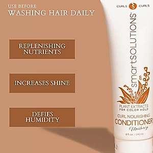 smartSOLUTIONS Curl Nourishing Conditioner, 8 oz | Defines Curls | Increases Shine | Revives Curls | Paraben-Free