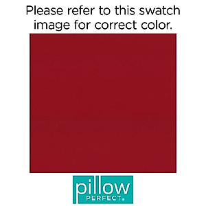 Pillow Perfect Pompeii Solid Indoor/Outdoor Wicker Patio Sofa/Swing Cushion, Weather and Fade Resistant, 18" x 45", Red