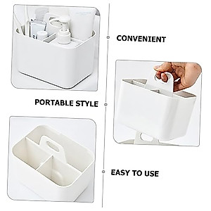 Outanaya Bathroom Accessories White Portable Toiletry Basket Unique Basket for Home The Pet Home Storage Baskets