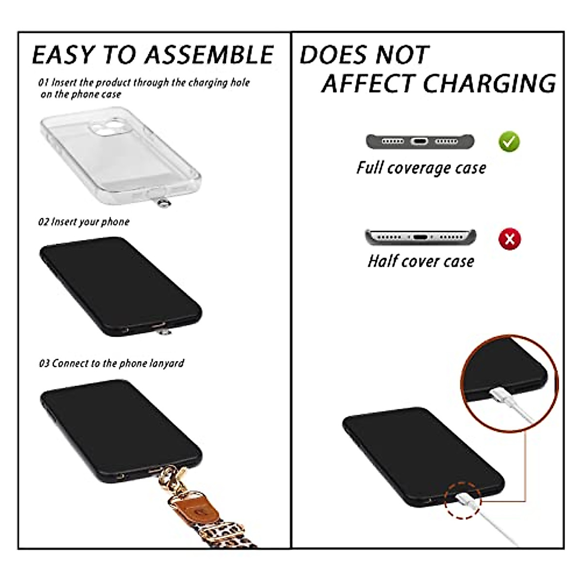 Doooze Phone Lanyard,Phone Strap,Phone Lanyard Crossbody,Phone Charms Strap,Universal Cell Phone Lanyard for All Smartphone