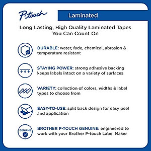 Brother Genuine P-Touch, TZe2412PK, 2 Pack of Label Tape, Black Font On White Label, TZe241,Black on White