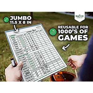 SWOOC Games - Yardzee, Farkle & 20+ Giant Dice Games (All Weather) Yard Dice with Wooden Bucket, 5 Scorecards & Marker - Jumbo Dice Yard Game - Extra Large Yard Games for Adults - Jumbo Lawn Games