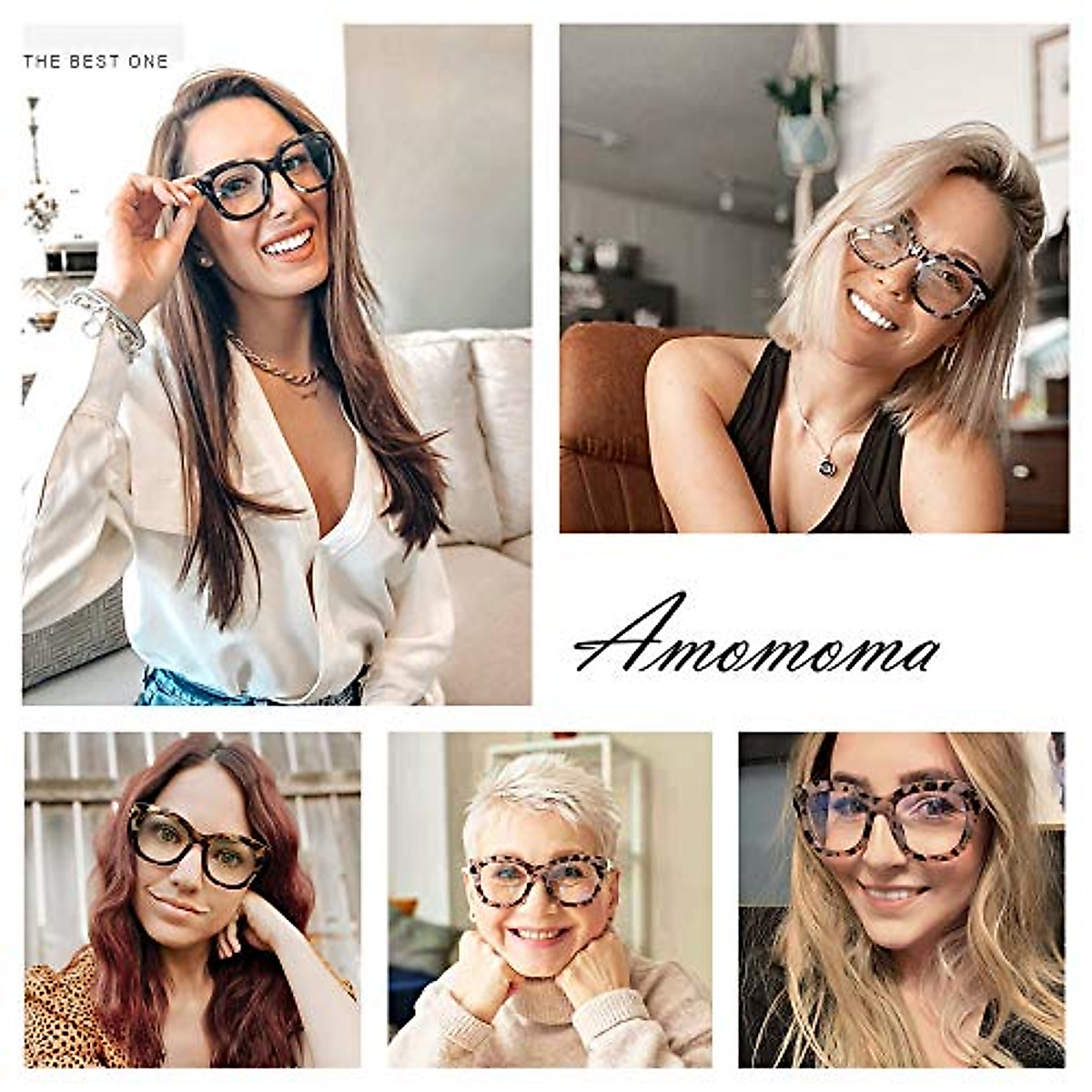 AMOMOMA 3 Pack Retro Oversized Reading Glasses for Women Blue Light Blocking Computer Readers Spring hinge AM6003 with Brown+Blue+Grey Tortoise Frame 2.00 x