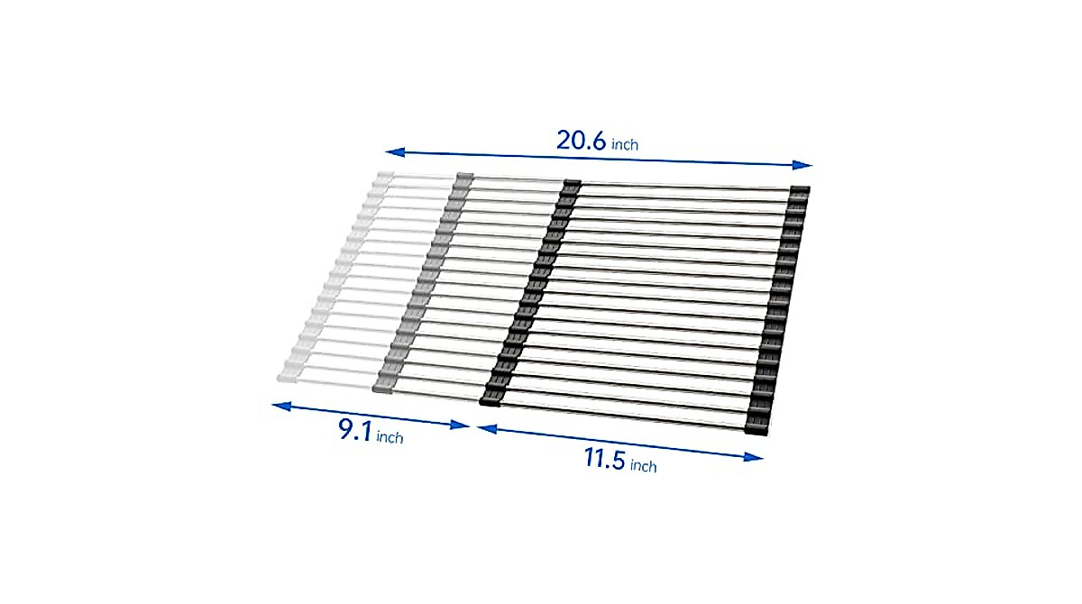 CHIRISEN Adjustable Roll Up Dish Drying Rack for Kitchens
