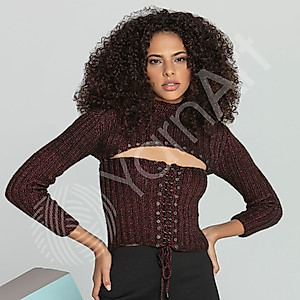 1 Ball YarnArt Melody, Chainette Yarn, Shiny Metallic Sheen Yarn for Knitting, Crochet, Embroidery, 100 Grams (3.5 oz), 230 Meters (251 Yards), 70% Polyamide 21% Acrylic 9% Wool Blend, Blue - 900