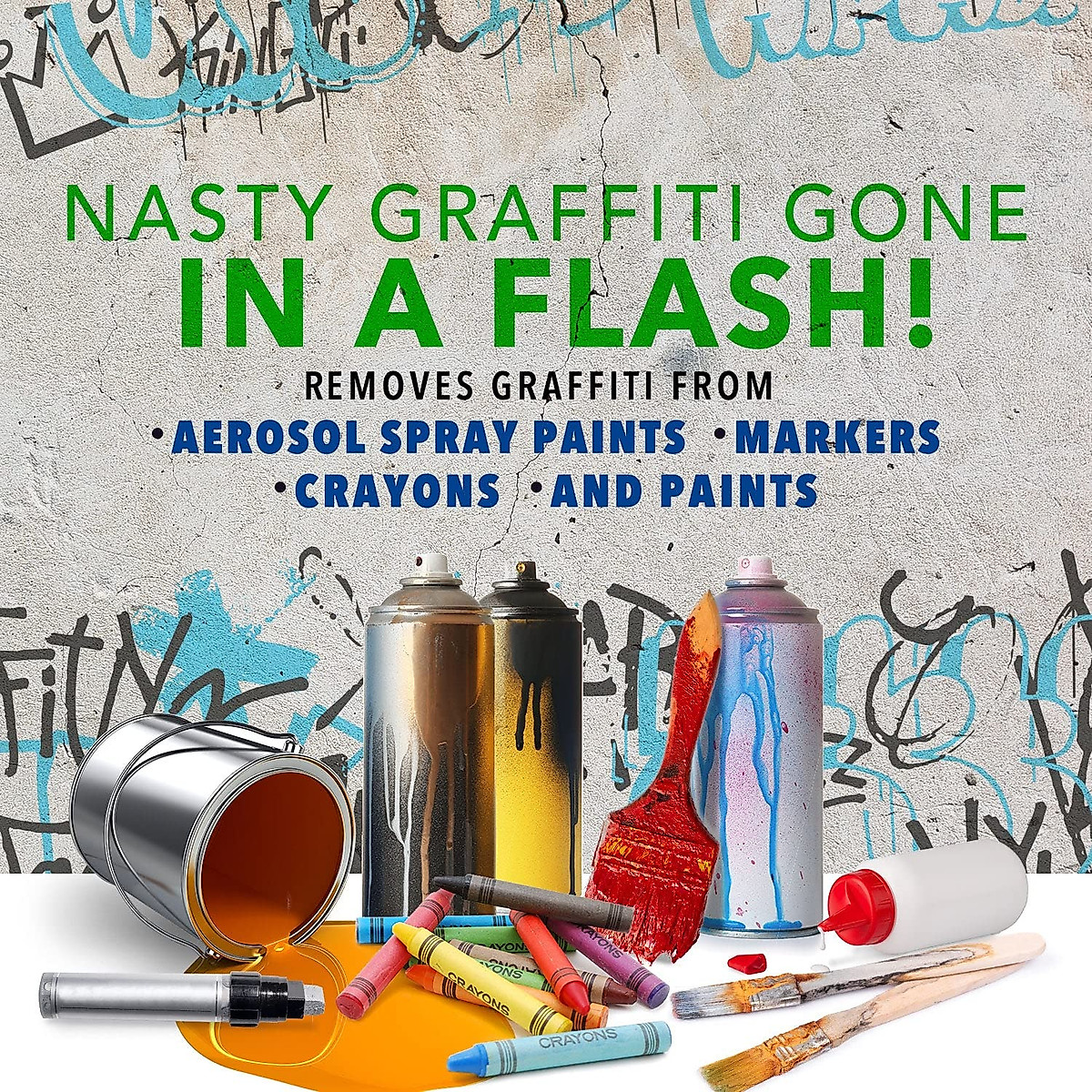Smart 'n Easy Porous Surface Graffiti Remover - Eliminates Unwanted Graffiti from Unpainted Wood & Masonry Surfaces - Removes Aerosol Spray Paints, Crayon, Marker, Ink, Paint, Coatings - 1/2 Gallon