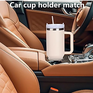 40 OZ INSULATED QUENCHER TUMBLER WITH HANDLE AND STRAW, DOUBLE WALL STAINLESS STEEL WITH 3-IN-1 LID, 100% LEAK-PROOF THERMOS, WATER BOTTLE, TRAVEL COFFEE MUG FOR CAR CUP HOLDER (OCEAN MINT)