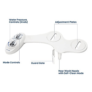 LUXE Bidet NEO 120 - Value Pack of 2 - Self-Cleaning Non-Electric Bidet Attachments for Toilet Seat (Gold and White)