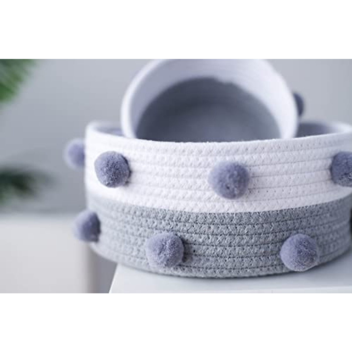 Toy Cosmetics Pet Cat Basketable Cotton Woven Storage Basket Simple Cotton Table Deduction Box Storage Box