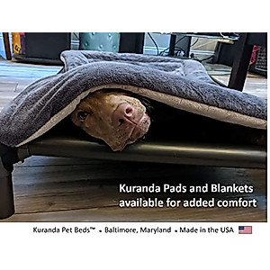 Kuranda Elevated Indoor Bed - Walnut PVC - X-Large - 44" x 27" - Cordura - Burgundy