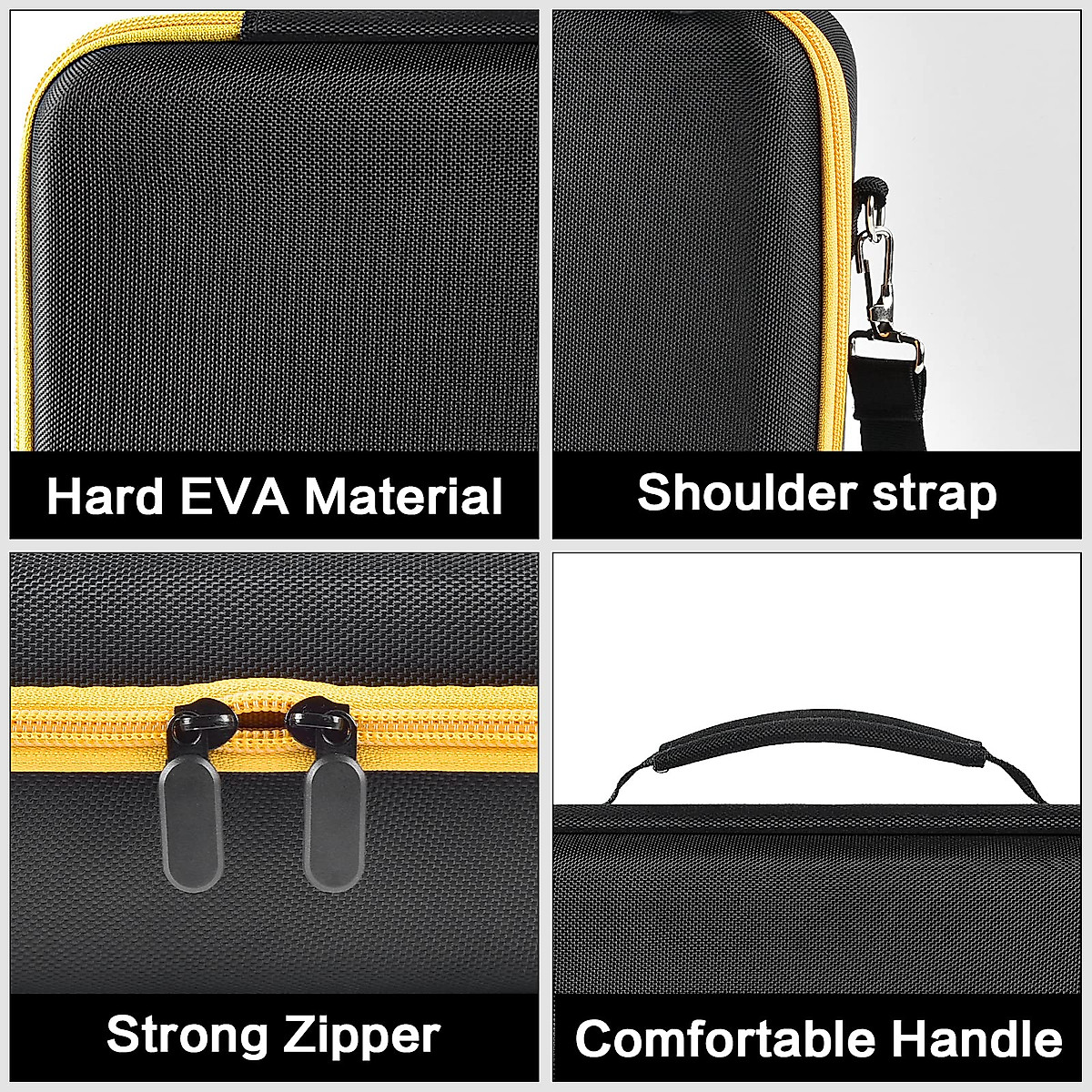 Extra Large Battery Storage Holder Case for DEWALT 20V/ 60V MAX XR Battery &Charger, Tool Batteries Pack Carrier Box for 20V 60V 2.0/3.0/4.0/5.0/6.0/9.0-Ah Batteries, Adapter - Black Inside