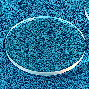 SPEEDYORDERS 1/4" Plexiglass Sheet, 12 Inch Diameter Clear Acrylic Lucite Circle, Round Cake Disc, Disk Table Top, Backdrop Made in USA