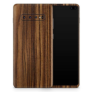 DesignSkinz Bright Ebony Woodgrain Protective Vinyl Decal Wrap Skin Cover Compatible with The Samsung Galaxy S20 (Screen Trim & Back Glass Skin)