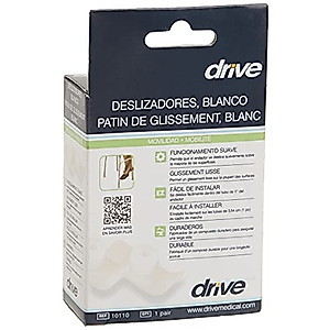 Drive Medical 10110 Walker Wheel Ski Glides, White