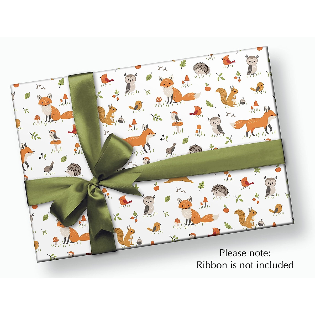 Stesha Party Forest Woodland Animal Wrapping Paper - Folded Flat 30 x 20 Inch (3 Sheets)