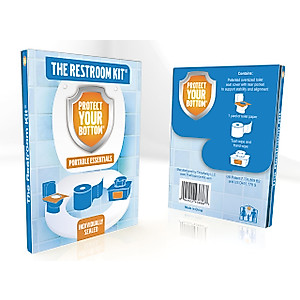 The Restroom Kit Great for travel (12-Pack) Portable Disposable Oversized Toilet Seat Cover, 3ft 3Ply Toilet Paper, Hand & Flushable Tush Wipe.