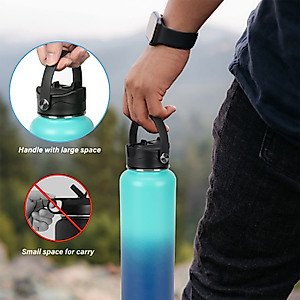 EIPOSAU Straw Lid for Hydro Flask Wide Mouth 12 18 20 32 40 64oz, Lids with Straw Fit for Hydro Flask Sports Water Bottles with Dust Cover, Flexible Handle Replacement Lid Straws Cap Top Accessories