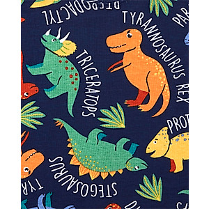 The Children's Place Baby Boys And Toddler Snug Fit 100% Cotton Short Sleeve Top Pants 2 Piece Pajama Set, Smart Dinos, 4T US