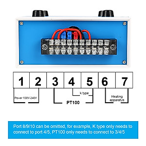 PID Temperature Controllers Thermostat Box, Digital Display REX-C100 Temperature Control Box with Solid State Relay SSR 40DA and K Thermocouple Probe, 100-240V