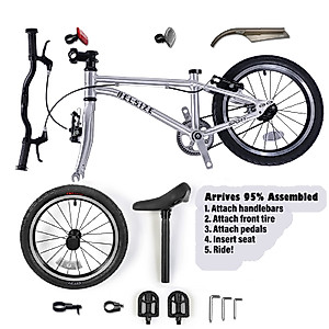 A11N SPORTS BELSIZE 16-Inch Belt-Drive Kid's Bike, Lightweight Aluminium Alloy Bicycle(only 12.57 lbs) for 3-7 Years Old