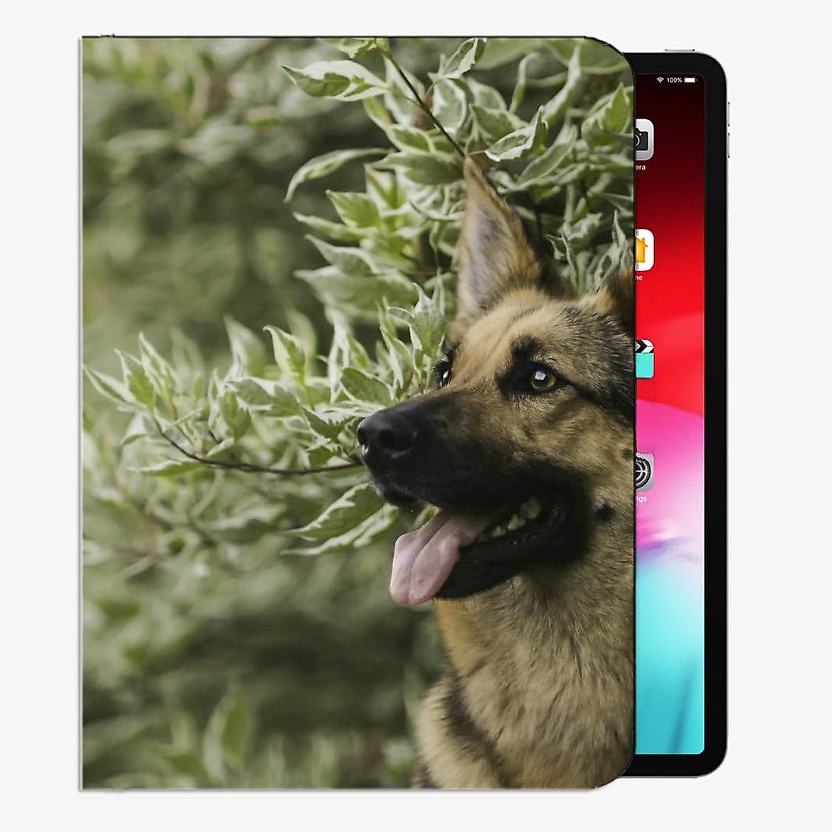 Wugao Wugao for iPad Pro 12.9 Case 2021/2020 Cover,Dog German Shepherd Animals A031 Business Folio Stand Cover with Pencil Holder