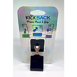 KickBack Universal Phone Stand Attachment - Rotatable Phone Kickstand & Grip Accessory (Black)