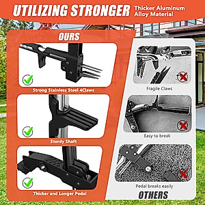 POOSIDE Weed Puller Tool, Gardening Stand-Up Weeder Puller with Ergonomic 39.3" Long Handle and 4 High-Strength Stainless Steel Claws, Easily Remove Weeds Without Bending, Pulling, or Kneeling.