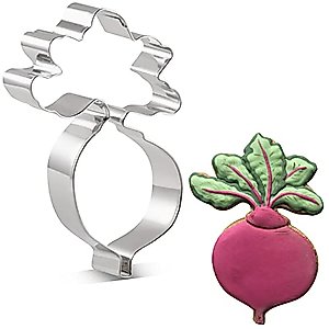 KENIAO Vegetable Radish Cookie Cutter, 4.8", Stainless Steel