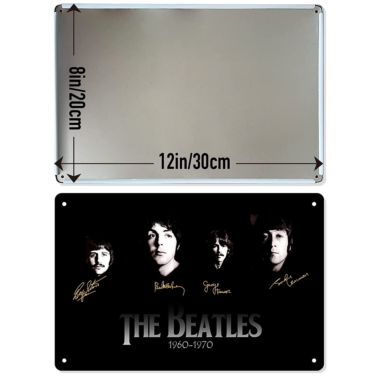 ORIMAMI The Beatles Metal Sign, 8 x 12 Inch, Wall Decor, Memorabilia and Gifts for Fans