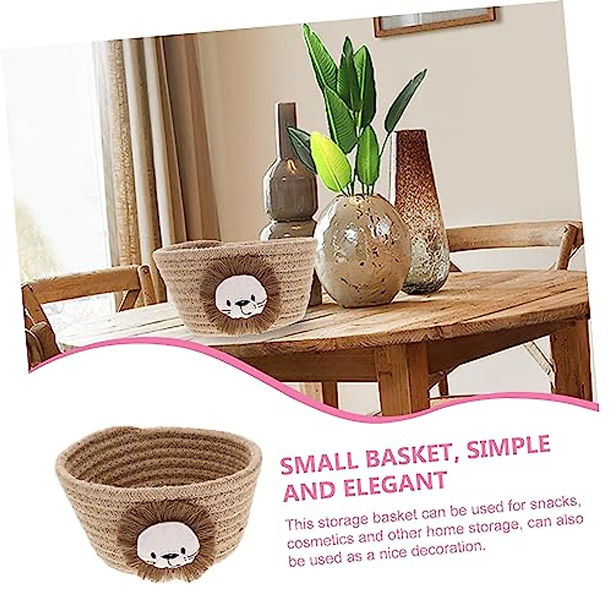 STOBAZA Nordic Cotton Rope Storage Box Porch Finishing Basket Home Animal Weaving Desktop Storage Box Baby Basket Woven Basket Baby Storage Basket Woven Baskets for Storage Nursery Baskets