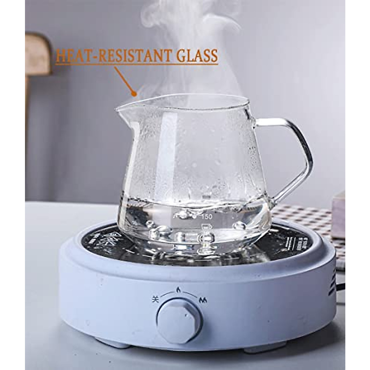 COFISUKI Pour Over Coffee Maker - 600ML Glass Carafe Coffee Server with Glass Coffee Dripper/Filter, Drip Coffee Maker Set for Home or Office, 1-4 Cups