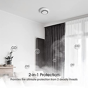 X-Sense Wireless Interconnected Combination Smoke and Carbon Monoxide Detector with Large Silence Button, Over 820 ft Transmission Range, XP01-W, 6-Pack