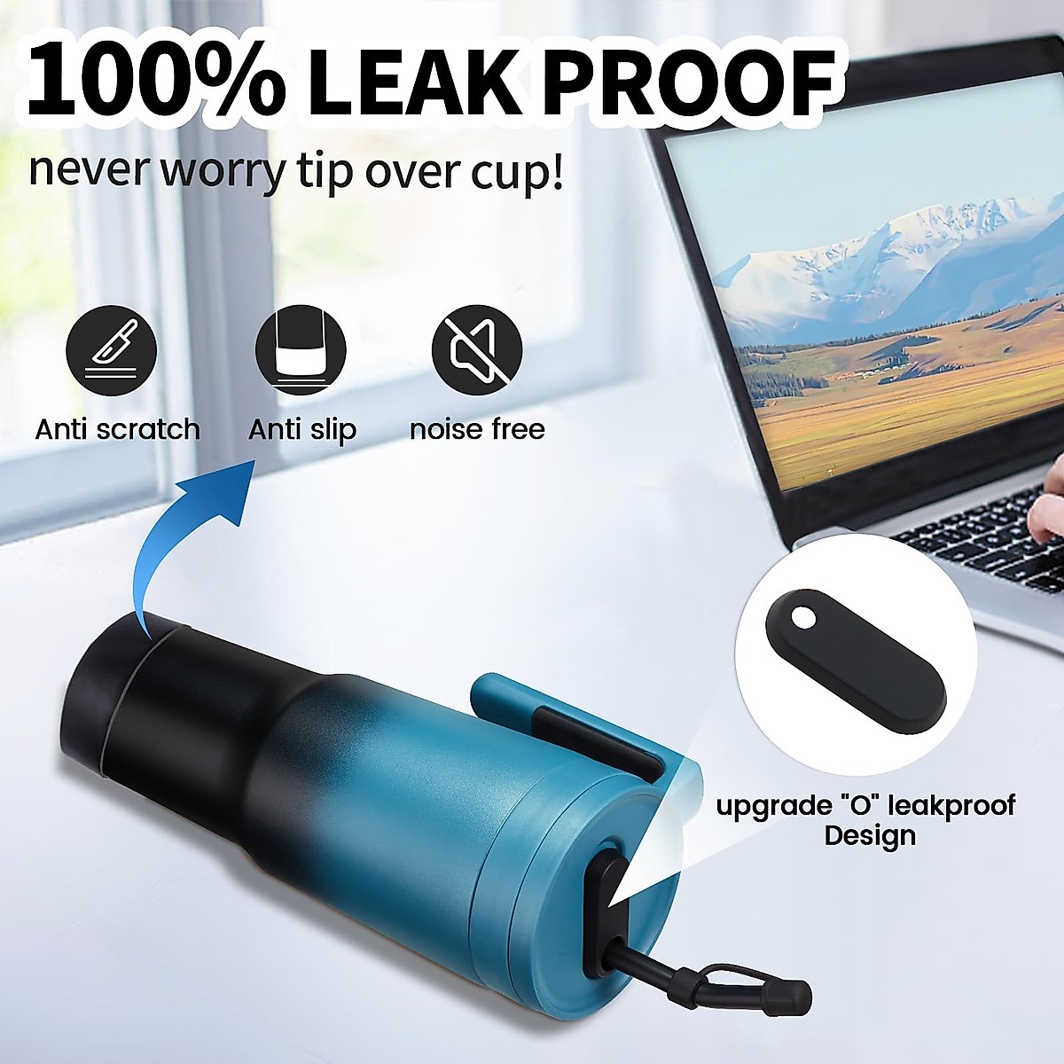 40 oz Tumbler with Handle and Straw - Fruit Infuser Water Bottle Keep Cold-46H, Leakproof Insulated Tumbler with Lid, Straw Cover, Silicone Plugs, Metal Coffee Mug Water Bottle Flask for Work Travel