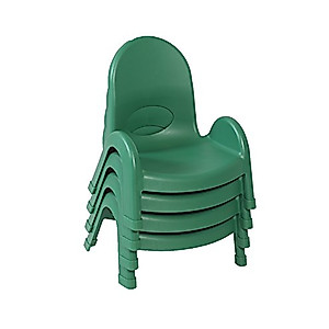 Children's Factory Value Stack Kids Chair, Preschool/Homeschool/Daycare Furniture, Flexible Seating Classroom Furniture for Toddlers, Green, 5" (AB7705PG)