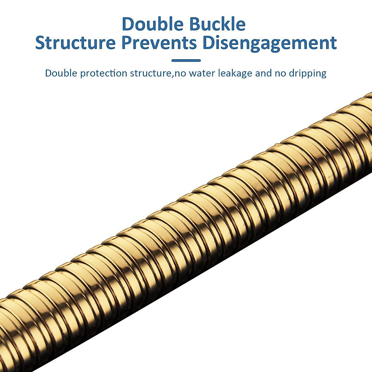 Oupukle Shower Hose Stainless Steel Handheld Shower Head Hose with Brass Insert and Nut - Durable and Flexible (60 Inches, Brushed Gold)