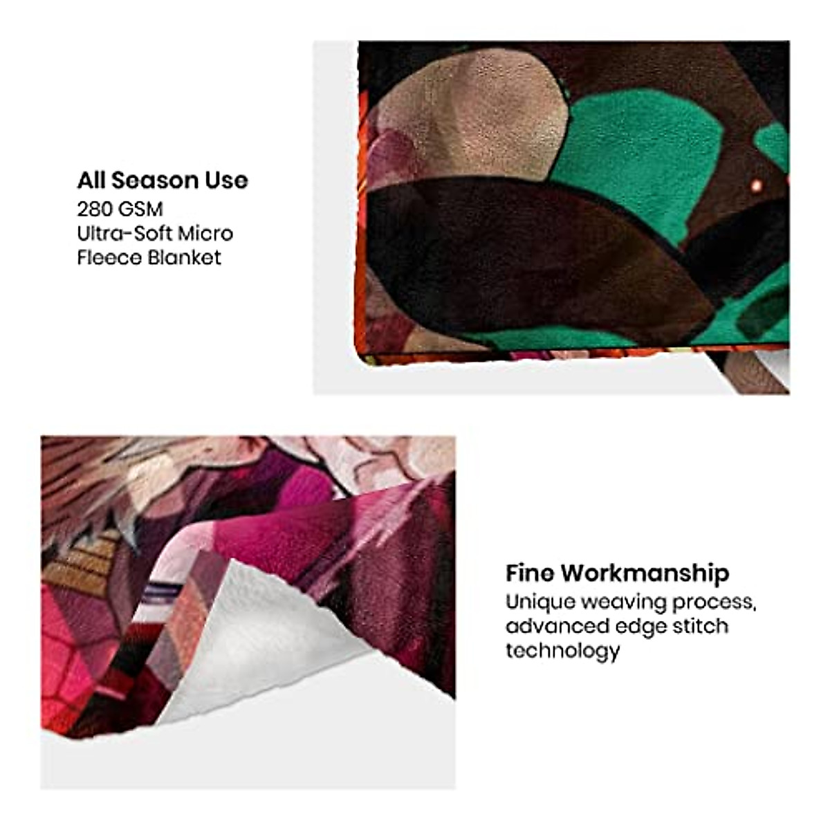 Japanese Anime Flannel Blanket 2set, Soft Lightweight Fleece Throw Blanket with Pillowcase Warm Durable Sofa Couch Decor Beding