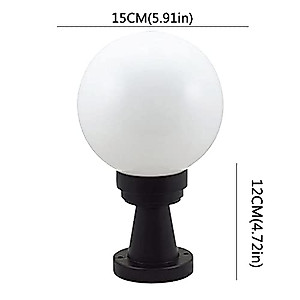 NAMFMS Simple Round Pillar Lanterns Outdoor Waterproof Pillar Lights PS Plastic Material Post Light Villa Landscape Lantern Home Door Street Lamp Garden Decorative Column Lamps (White)