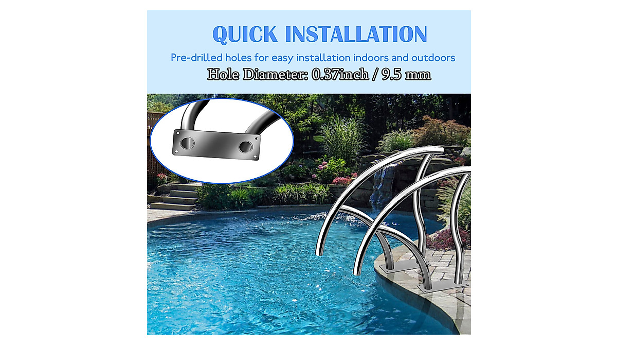 KODOM Pool Handrails – Durable 304 Stainless Steel Rails