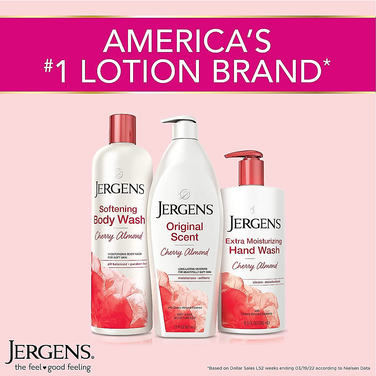 Jergens Original Scent Cherry-Almond Moisturizer 10 oz ( Pack of 3)