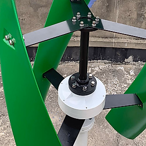 Free Energy 600w Vertical Wind Turbine Generator 3 Blades 12v 24v 48v 300RPM with MPPT Controller For Home Factory Use (48V With Controller, White)