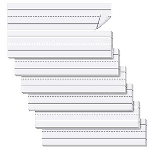 150 Sheets Sentence Strips for Teacher Word Strips Ruled Sentence Strips School Learning Sentence Strips, 3 x 12 Inch for School Office Supplies, 6 Pieces (White)