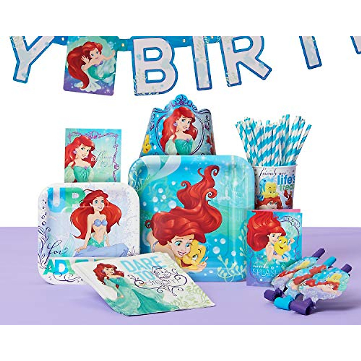 Amscan 670541 Swirl Value Pack | Disney© Ariel Dream Big Collection | Party Accessory 7 in.