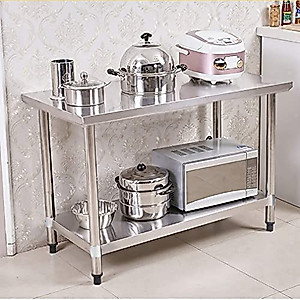 Stainless Steel Table Kitchen Work Table for Prep & Work NSF Commercial Kitchen Table 24" x 48" with Adjustable Table Toot for Restaurant, Home and Hotel